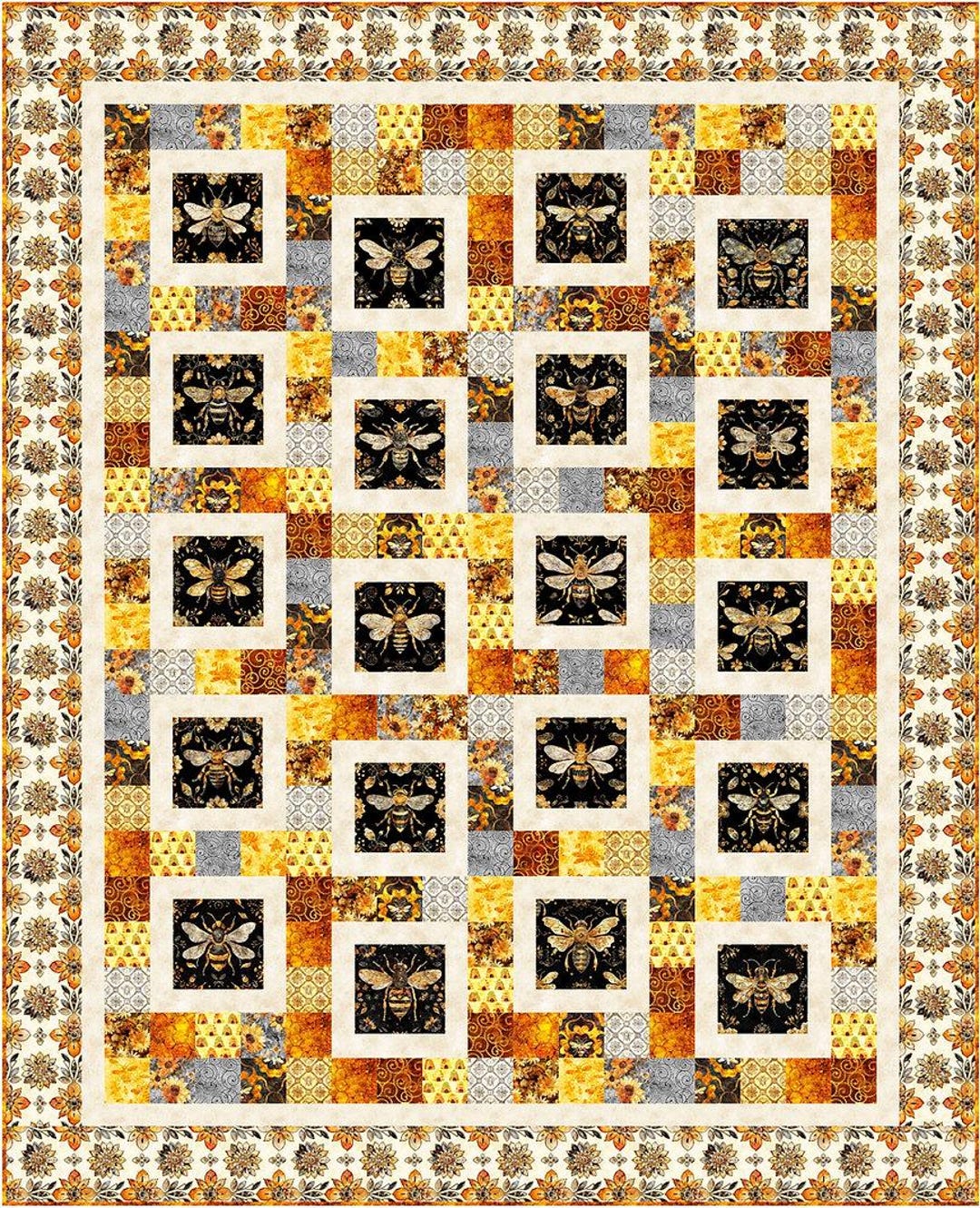 PDF QUILT PATTERN - Recast - All the Buzz Quilt Pattern by Kari Nichols for Quilting Renditions ...