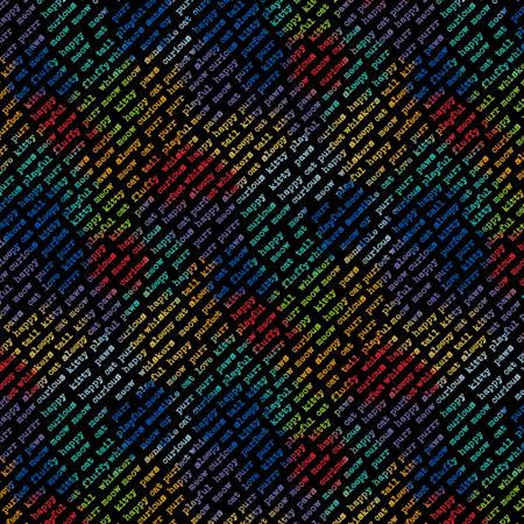 Rainbow Feline Words on Black From the Feeline Good Collection by ...
