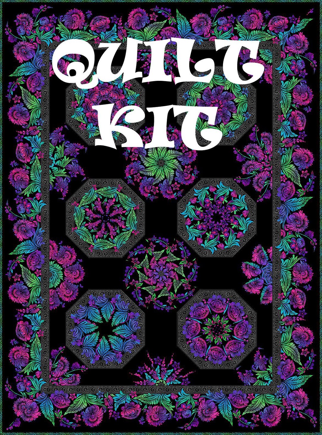 Quilt Kit - Purple Vivid Kaleidoscope Quilt Kit by in the Beginning ...