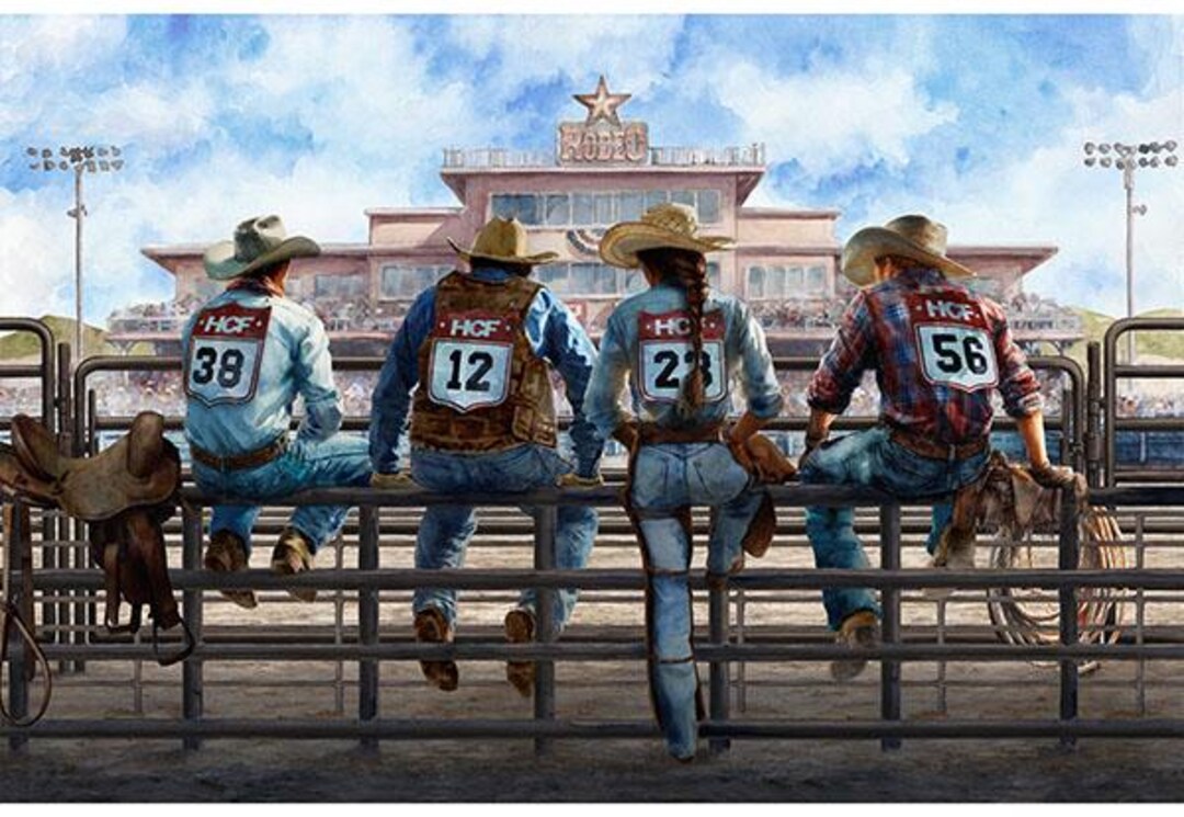 Rodeo Dreams Denim Panel - A Hoffman Spectrum Print - Sold in 42" X 29 ...