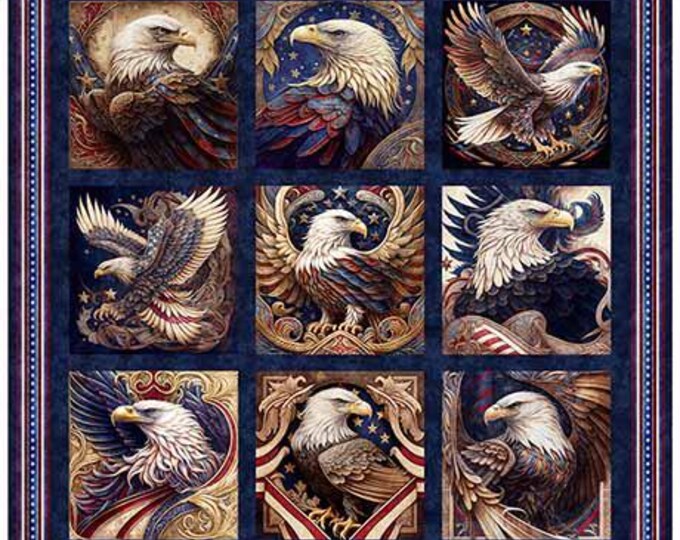 American Spirit - Patriotic Eagle Block Panel by QT Fabrics - 36" X 43 ...
