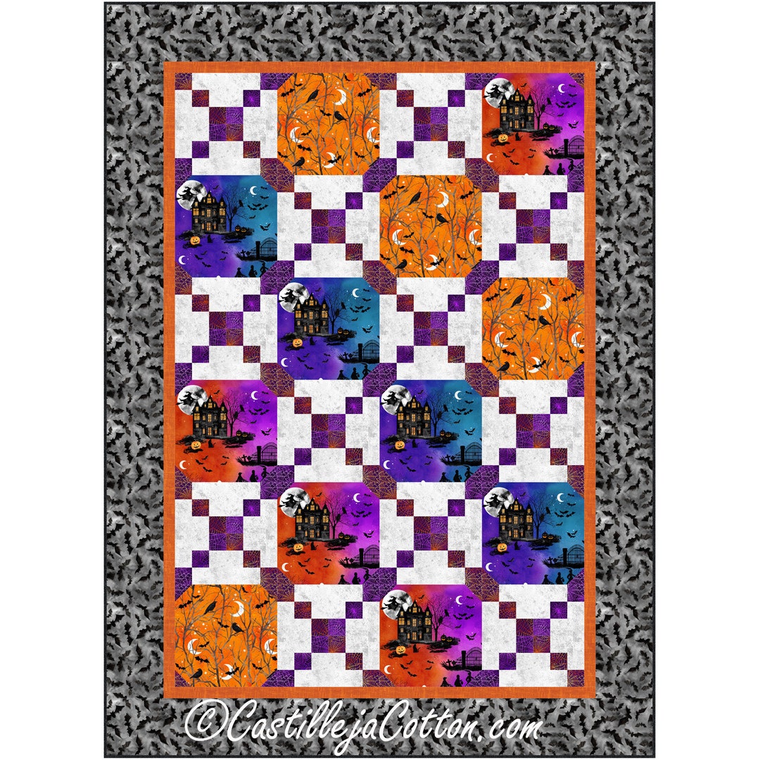 PDF QUILT PATTERN - Hallows Eve Quilt Pattern by Castilleja Cotton - 48 ...