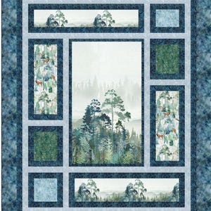 Quilt Kit Picture That Treeline Quilt Kit Hoffman Panel & Fabric for ...