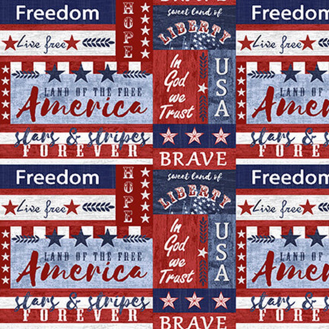 Patriotic Patch From Live Free by Henry Glass Sold in 1/2 Yard ...