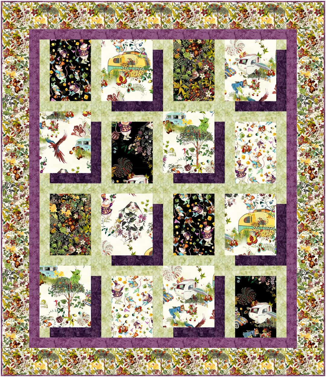 Quilt PATTERN - in Frame - Hoffman Mousin Around Pattern by Quilting ...