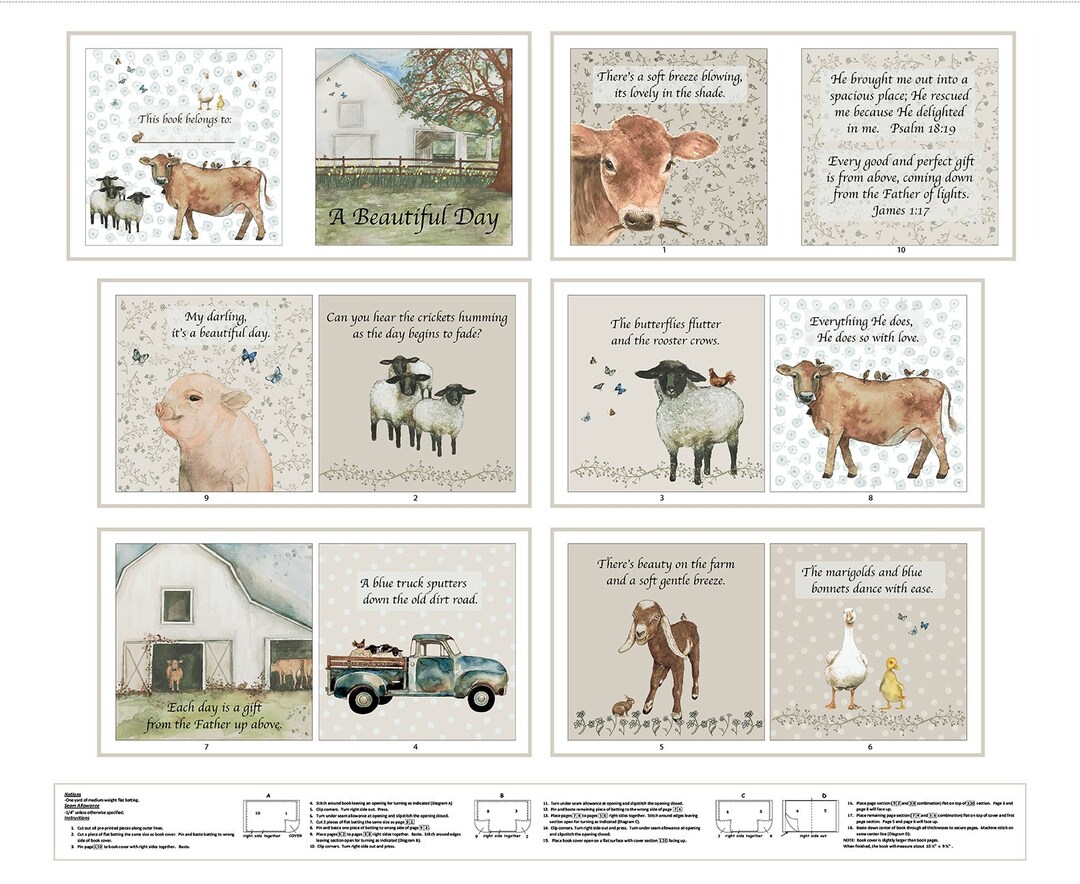 A Beautiful Day Book Panel by Dawn Rosengren for Henry Glass 36 X LOF ...