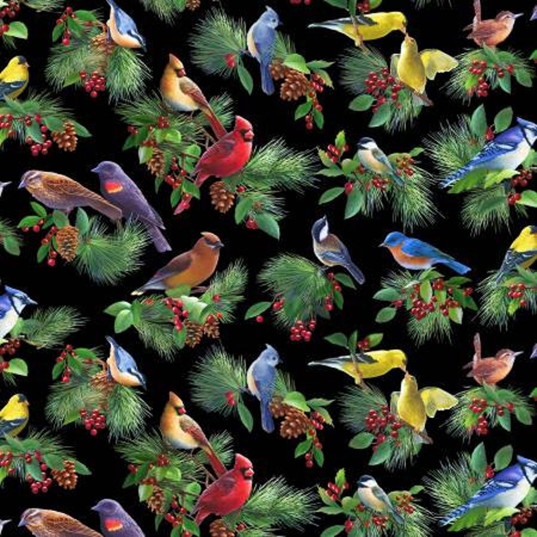 Birds All Over From the Birds & Berries Collection by Elizabeth's ...