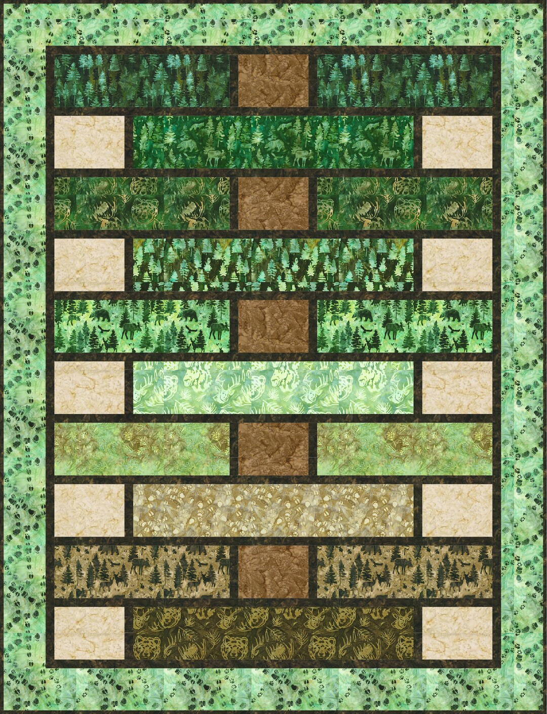 PDF QUILT PATTERN - Bridges - Kaufman Woodlands Wonders Quilt Pattern ...