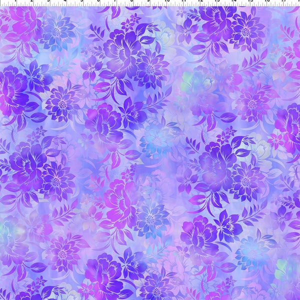 Purple Floral Fabric - Etsy