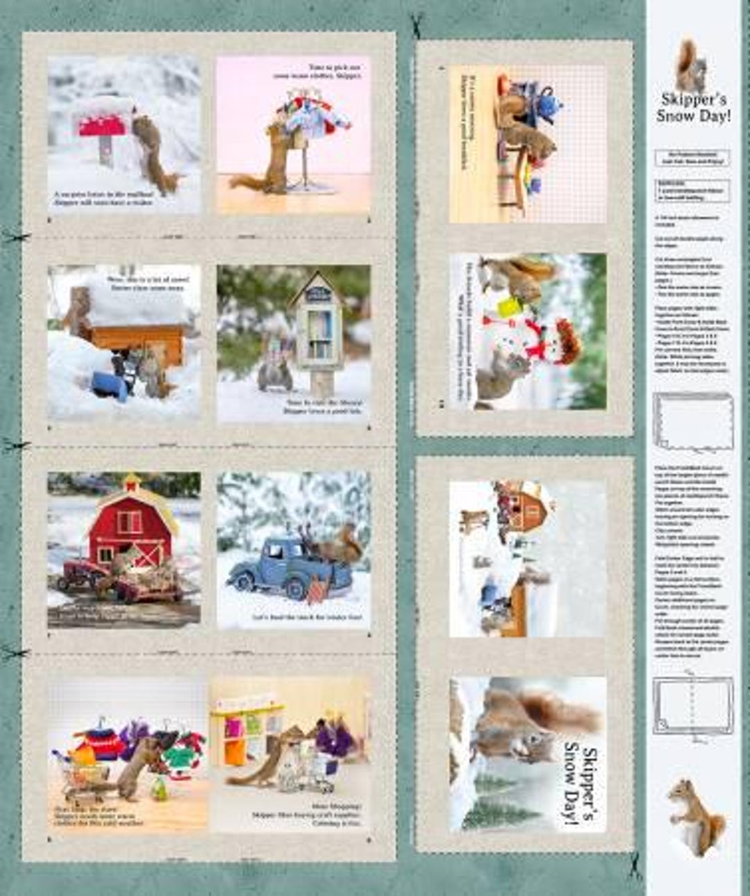 The Secret Life of Squirrels Book Panel by Clothworks - Sold in 36" X ...