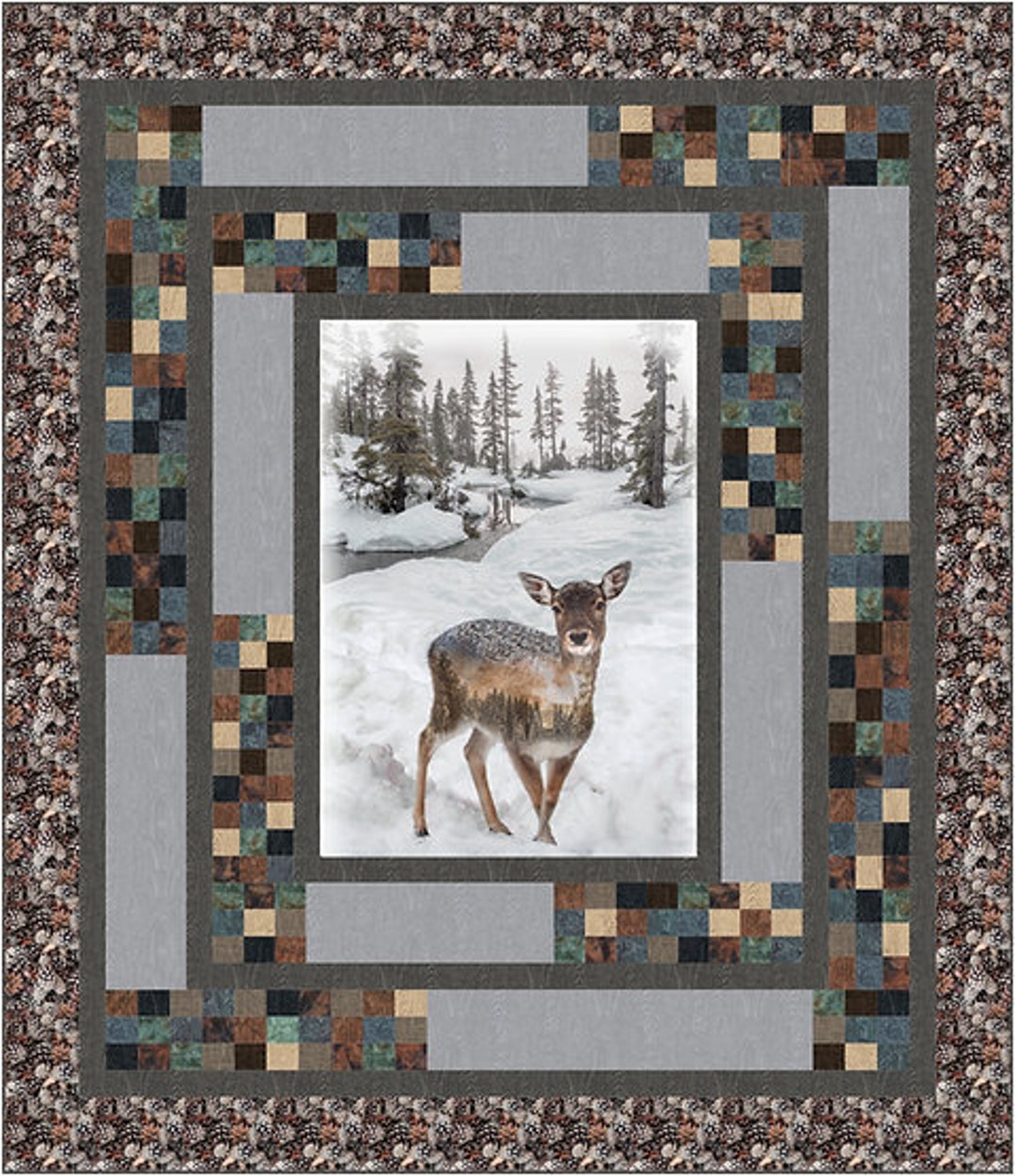 PDF QUILT PATTERN - Bubble Wrap - Hoffman Deer Quilt Pattern by Kari Nichols for Quilting ...