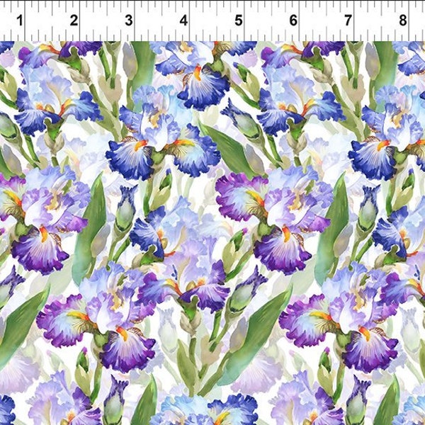 Iris Print Fabric - Etsy
