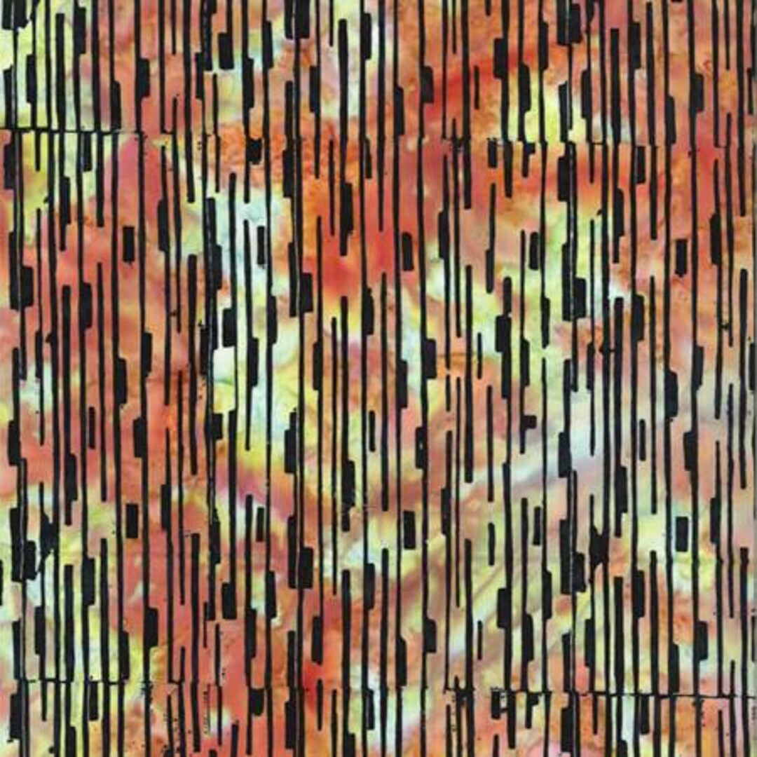 Halloween Barcode Batik Fabric - Hoffman - Sold in 1/2 Yard Increments ...