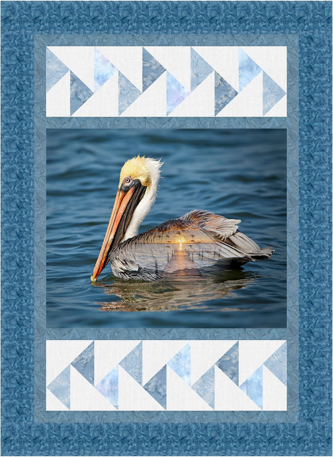 Quilt PATTERN - in Flight - Pelican Pattern by Kari Nichols for Quilting Renditions - 55.5" X up ...