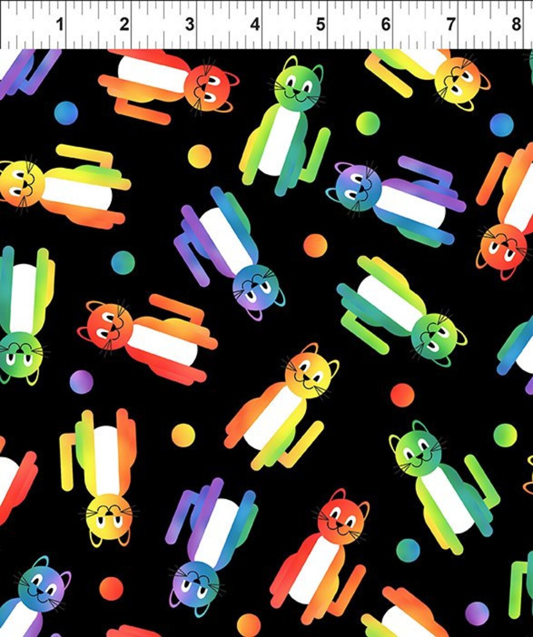 Black Cats and Dots From the Pawsitivity Collection by Jason Yenter for in the Beginning Fabrics ...