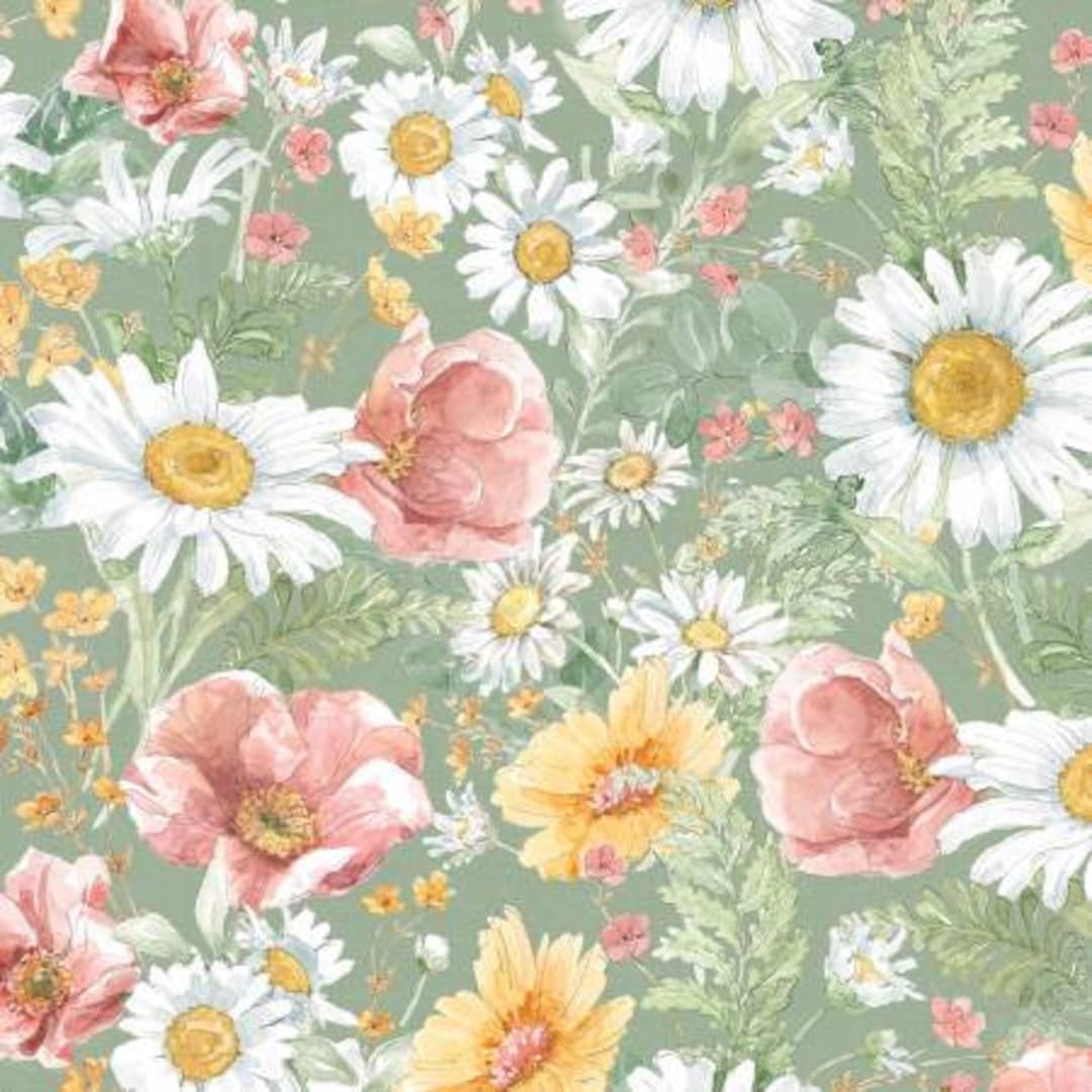 Green Packed Floral From the Daisy Days Collection by Wilmington Prints ...