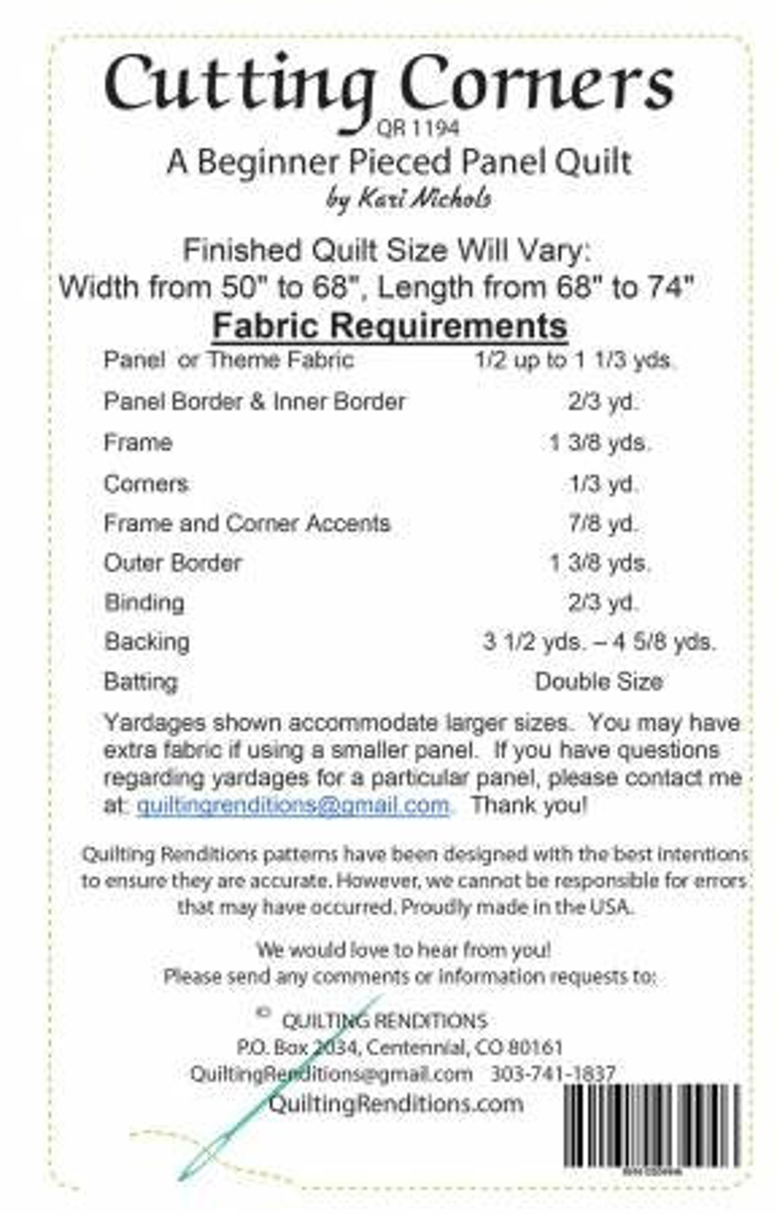 Quilt PATTERN Cutting Corners Quilt Pattern by Quilting - Etsy