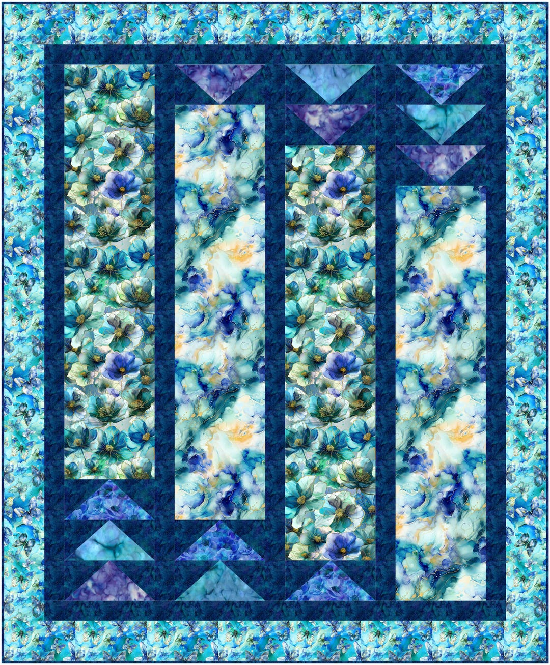 Quilt PATTERN - Ingots - Hoffman Flourish Ocean Pattern by Kari Nichols ...