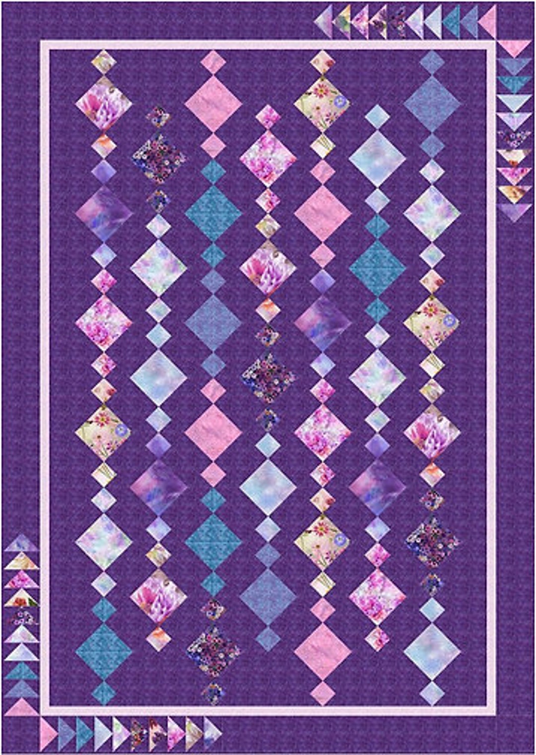 PDF QUILT PATTERN - Crystals - Hoffman New Grape Quilt Pattern by Kari ...