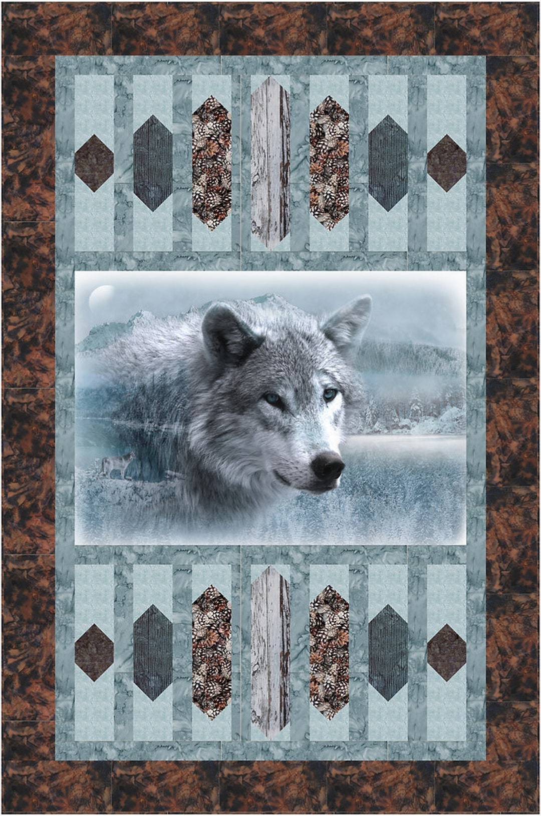 PDF QUILT PATTERN - Mandapa - Hoffman Wolf Quilt Pattern by Kari Nichols for Quilting Renditions ...