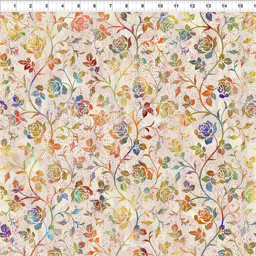 Roses - Multi From the Halcyon II Collection by Jason Yenter for in the Beginning Fabrics ...