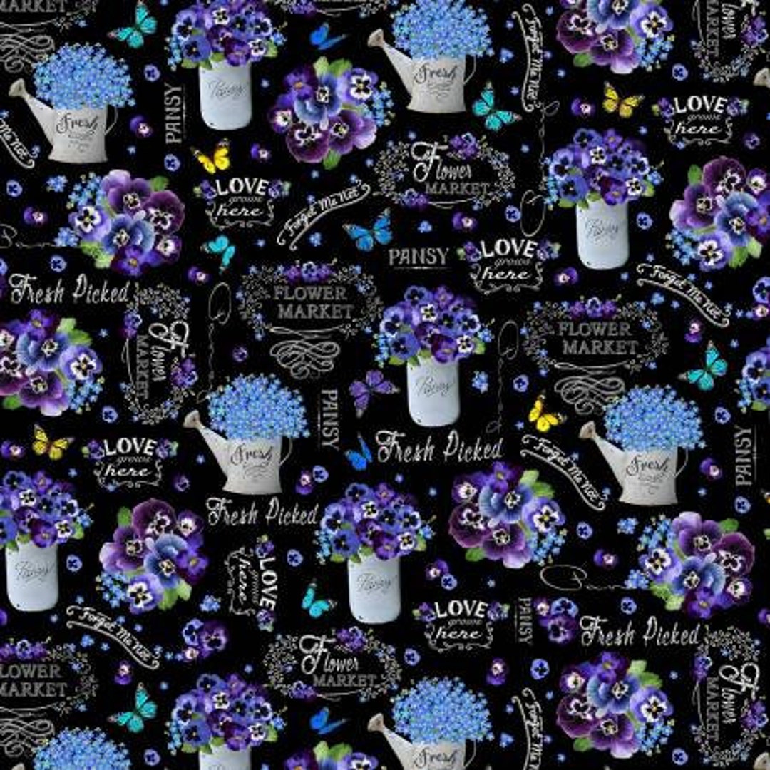 Pansy Vase and Words From the Pansy Paradise Collection by Timeless ...