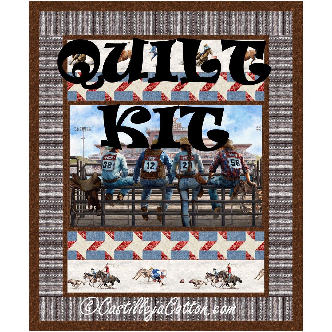 Quilt Kit - Watching the Rodeo Quilt Kit - Hoffman Panel & Fabric for ...