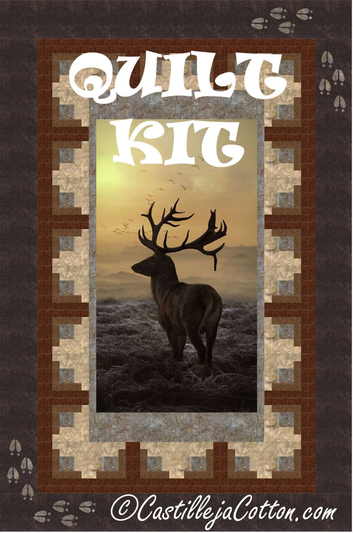 Quilt Kit Sunset Elk Kit Hoffman Panel and Fabric for Top | Etsy