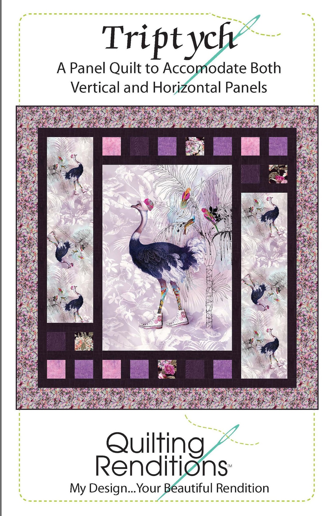 PDF QUILT PATTERN - Triptych - Hoffman Tropic Walk Quilt Pattern by ...