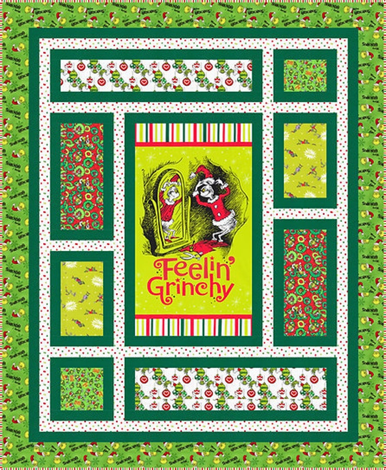 PDF QUILT PATTERN Picture That Grinch Quilt Pattern by Kari Nichols for Quilting Renditions 72.5 ...
