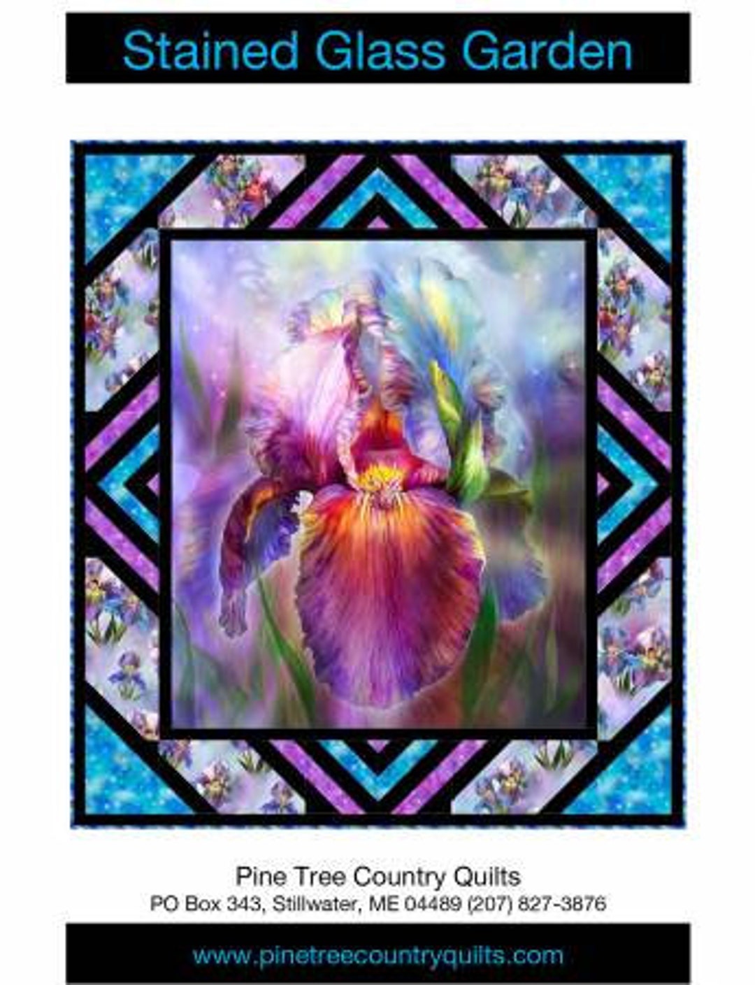 Quilt PATTERN - Stained Glass Garden - A Pieced Panel Quilt Pattern by ...