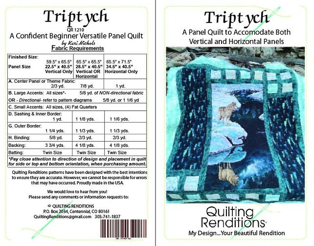 Quilt PATTERN - Triptych Pattern by Kari Nichols for Quilting ...