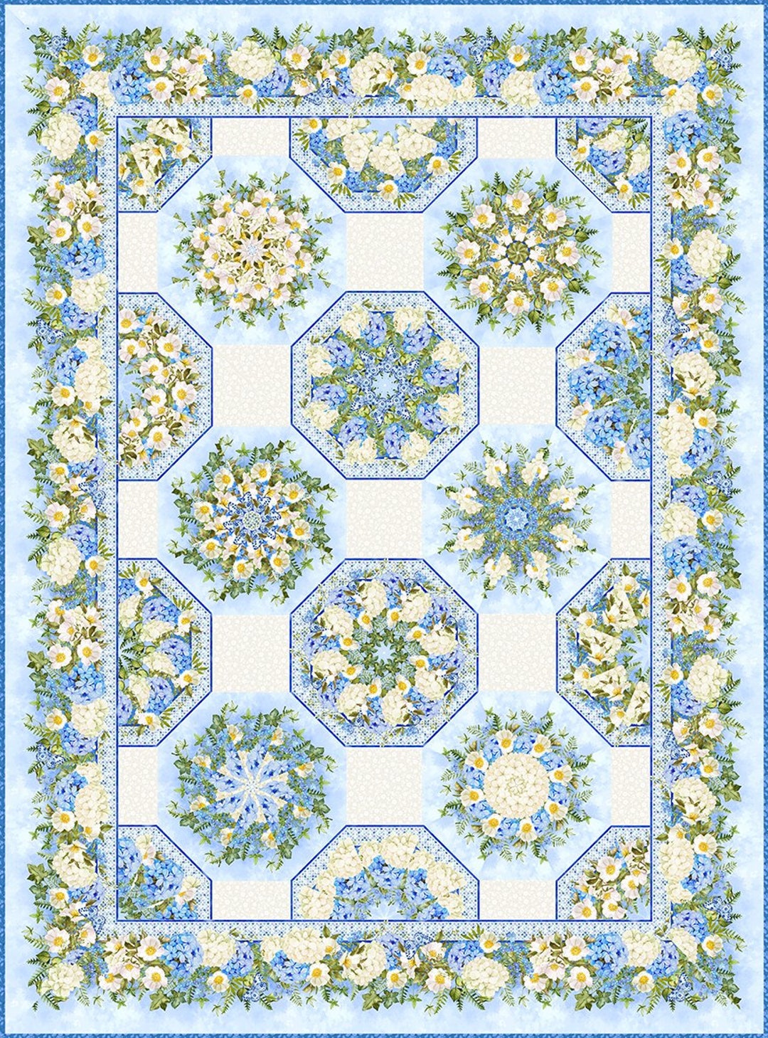 Quilt PATTERN Periwinkle Spring Kaleidoscope Quilt Pattern by in the ...