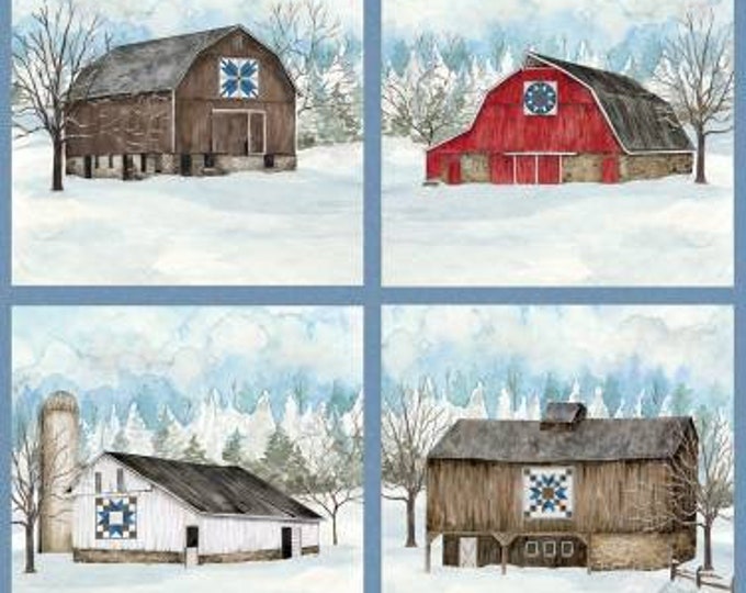 Winter Barn Quilt Panel by Riley Blake - 37" X LOF - Etsy