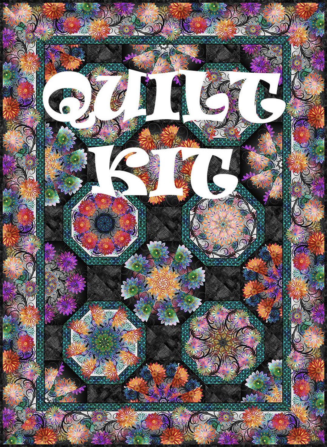 Quilt Kit Multicolor Dazzle Kaleidoscope Quilt Kit By Jason Yenter For