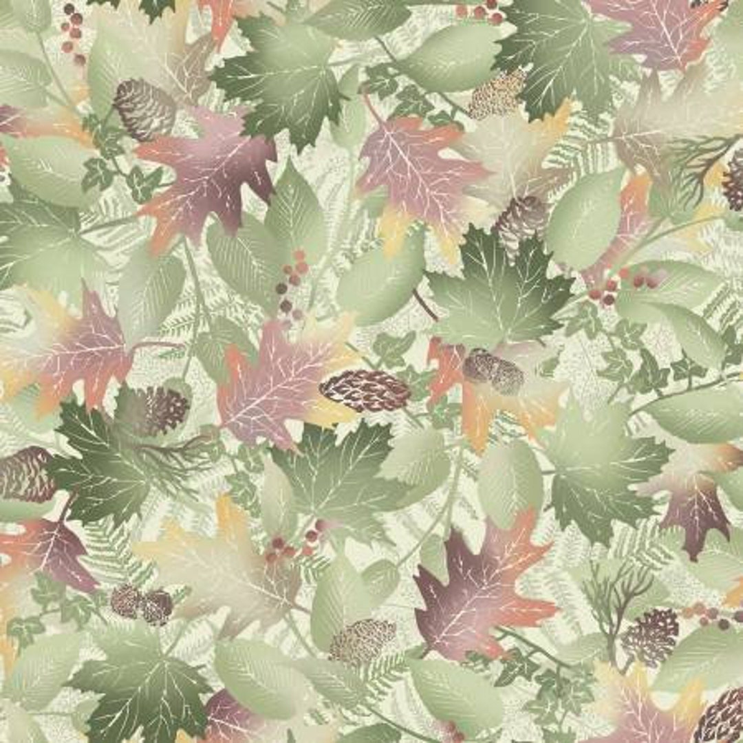 Cream Leaves From the Forest Chatter Collection by Maywood Studio Sold ...
