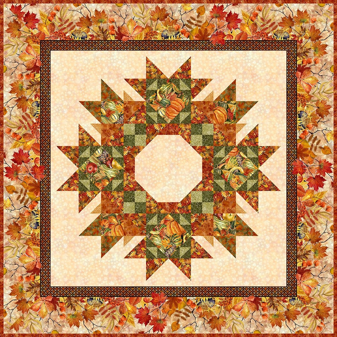 Quilt PATTERN - Autumn Celebration Wreath Quilt Pattern by in the ...