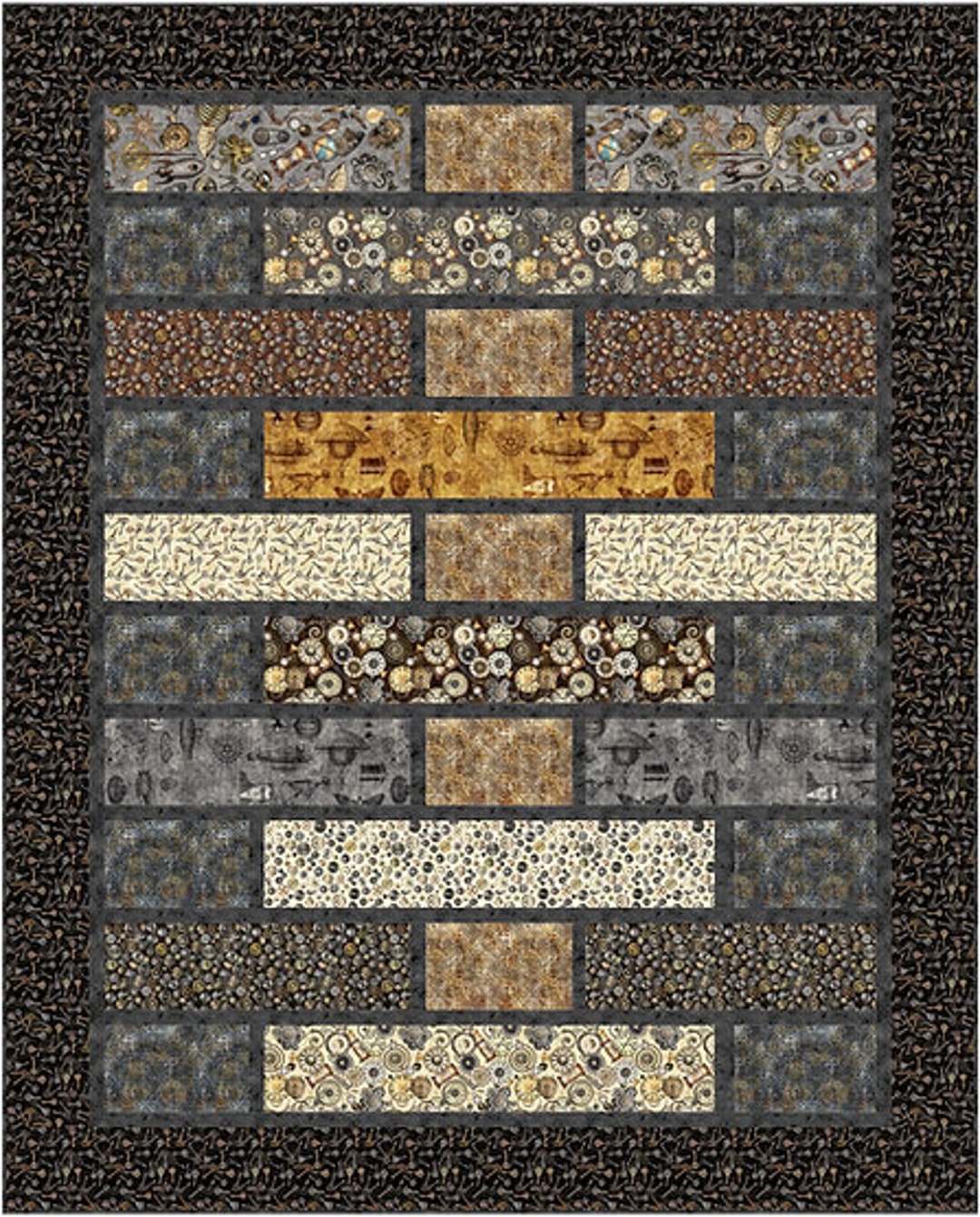 PDF QUILT PATTERN - Bridges - Steampunk Quilt Pattern by Kari Nichols ...