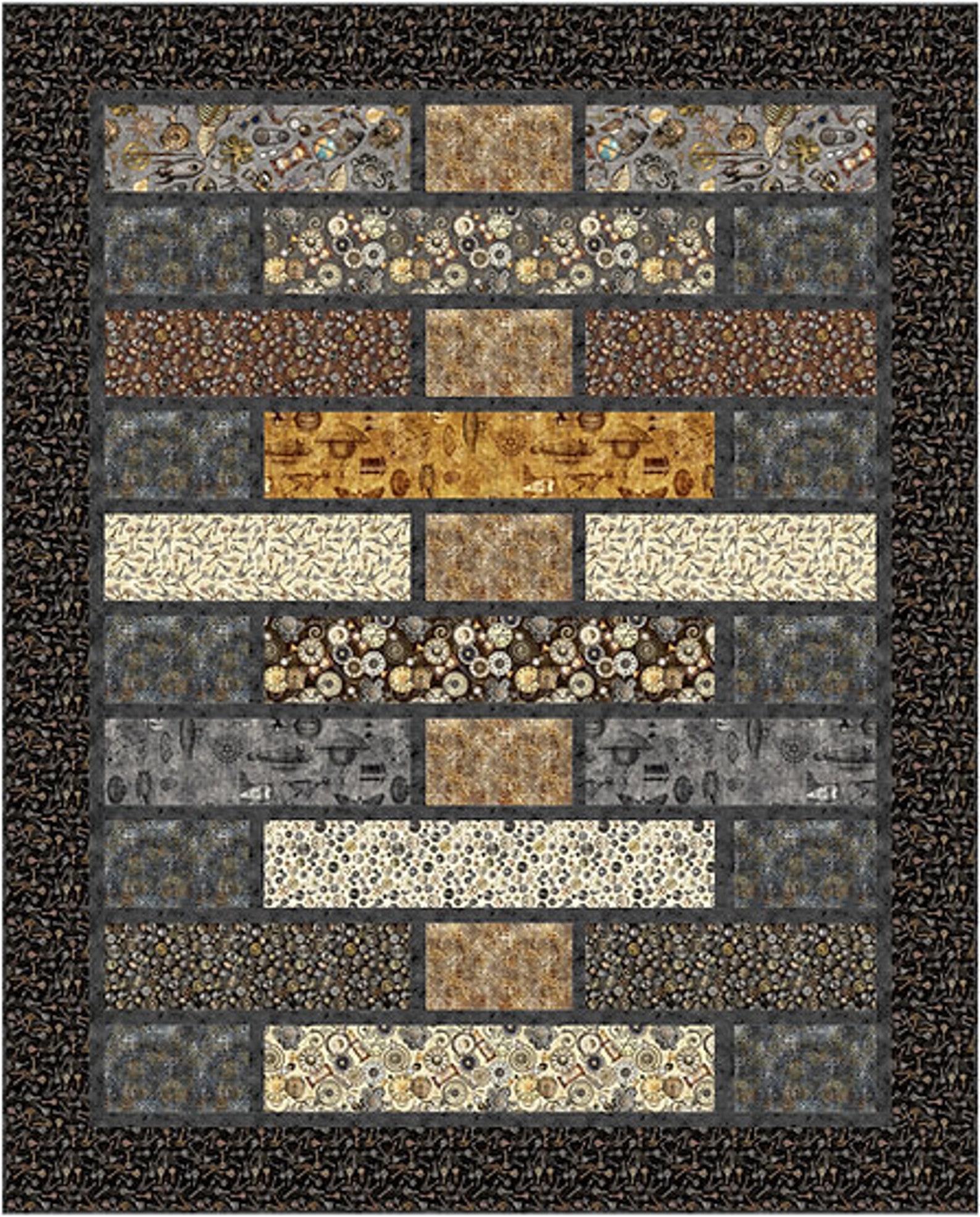 PDF QUILT PATTERN Bridges Steampunk Quilt Pattern by Kari Nichols for ...