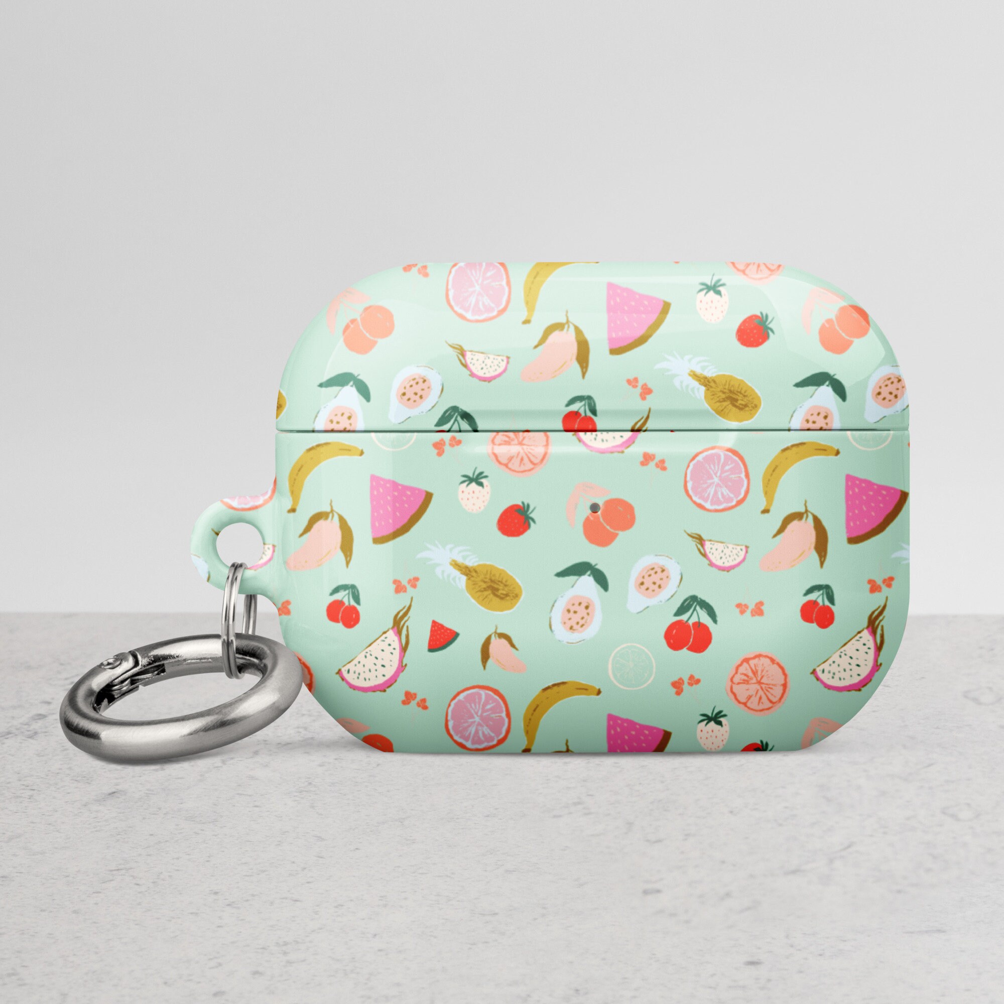 Hand Drawn Summer Fruits AirPod Case Pro With Key Chain, Cute Food ...
