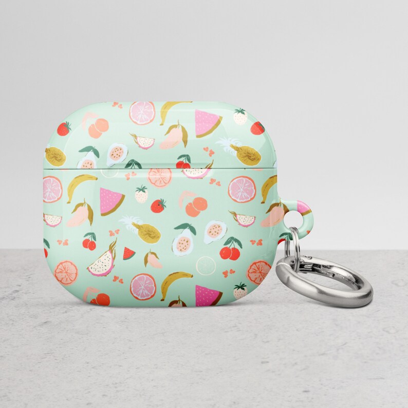 Hand Drawn Summer Fruits AirPod Case Pro With Key Chain, Cute Food ...