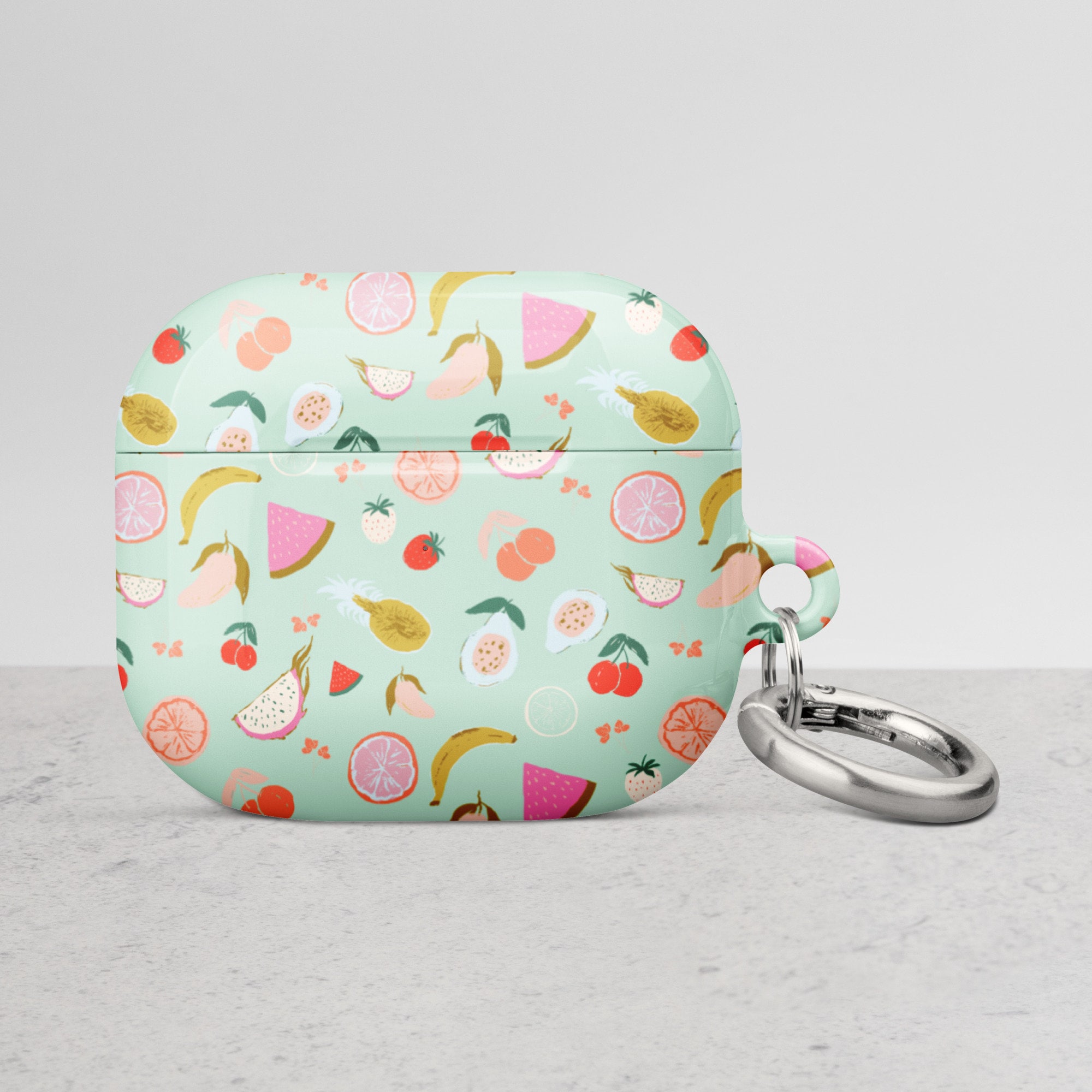 Hand Drawn Summer Fruits AirPod Case Pro With Key Chain, Cute Food ...