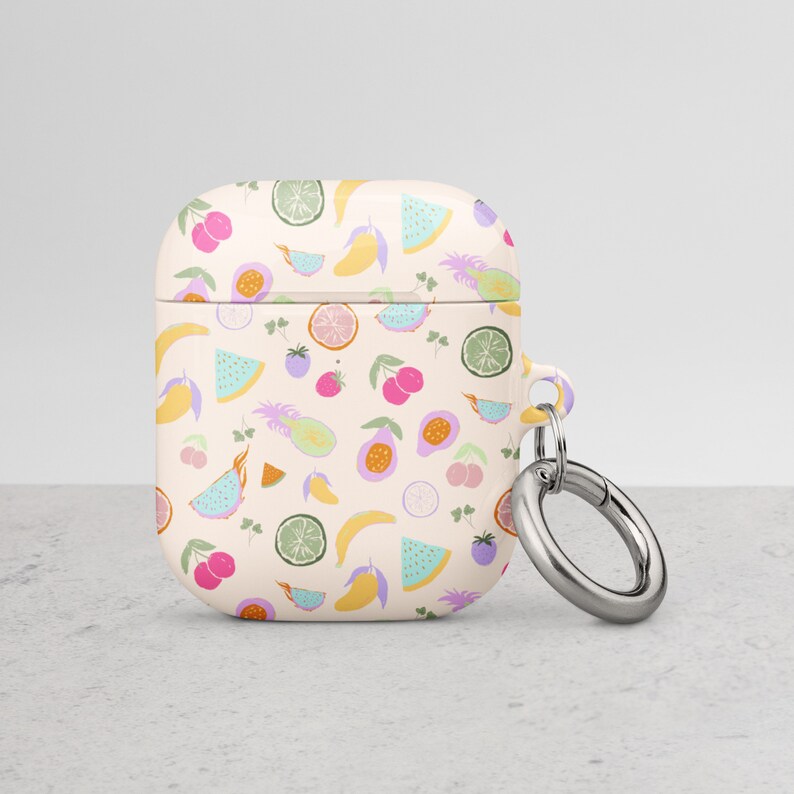 Hand Drawn Summer Fruits AirPod Case Pro With Key Chain, Cute Food ...