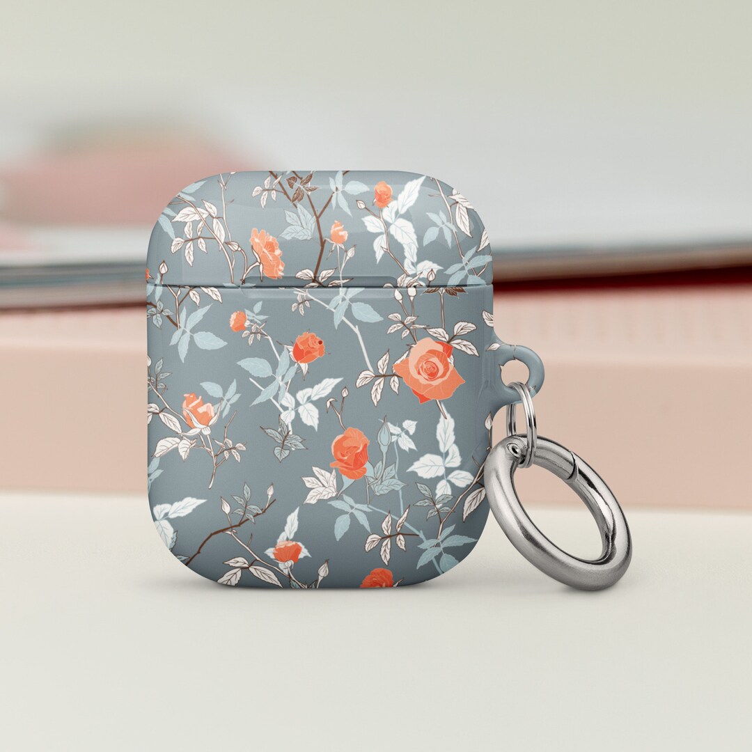 Rose Garden in Muted Blue Airpods Case Pro 2, 3rd Generation, Cute ...