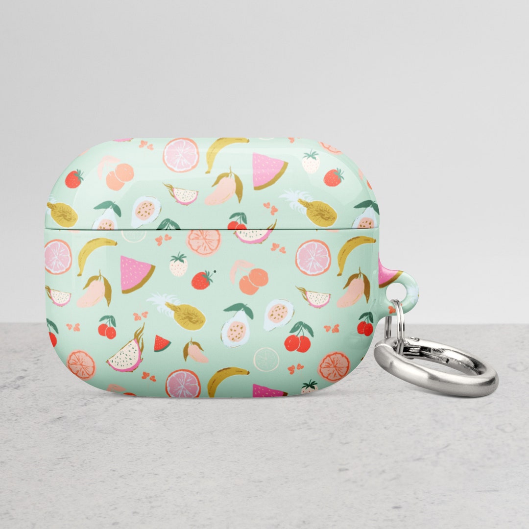Hand Drawn Summer Fruits AirPod Case Pro With Key Chain, Cute Food ...