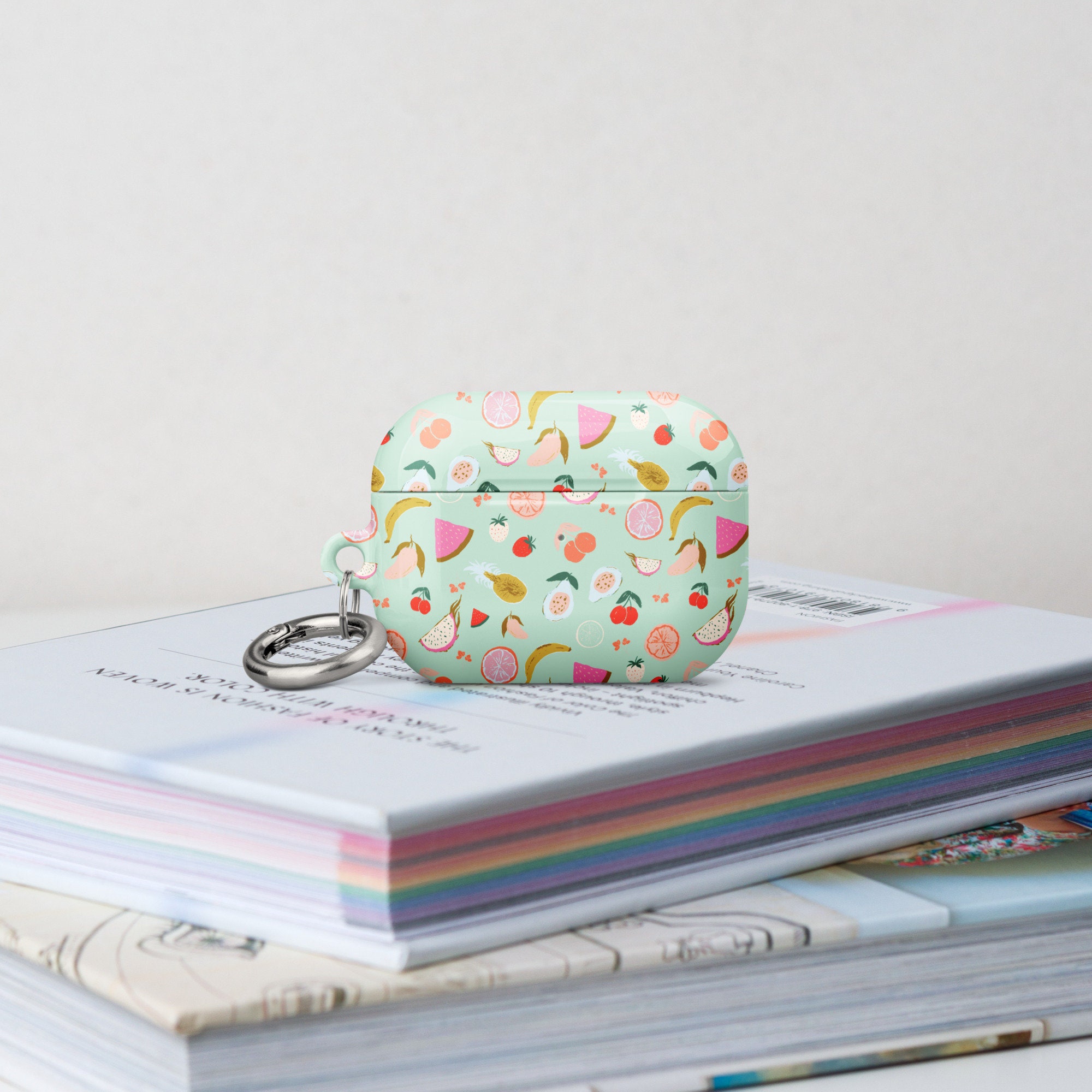 Hand Drawn Summer Fruits AirPod Case Pro With Key Chain, Cute Food ...