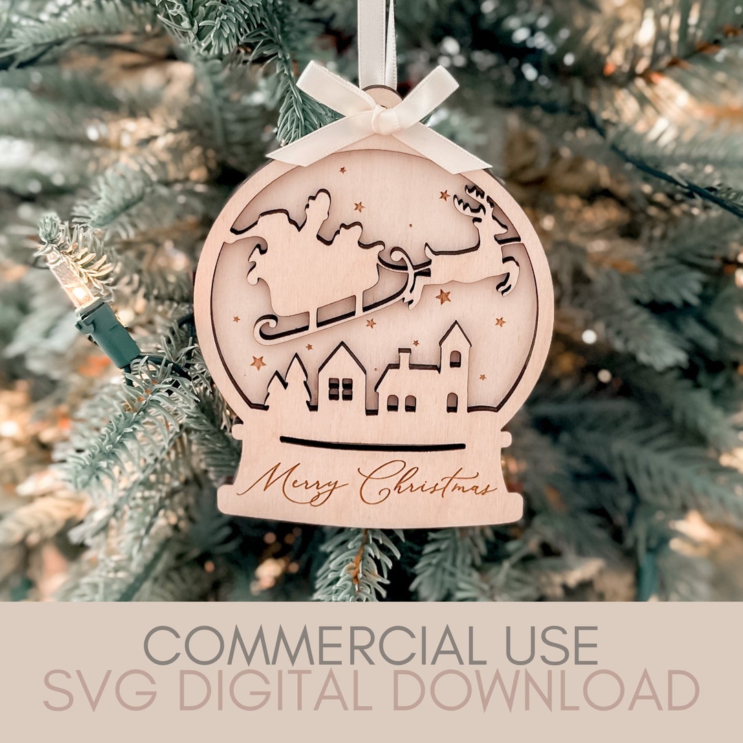 Snow Globe Santa Laser Cut Files Glowforge SVG Laser Christmas Files ...