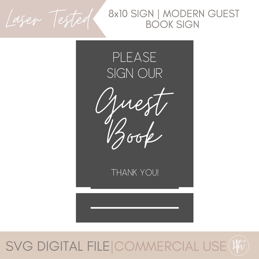 Modern Guest Book Sign SVG | Wedding Sign Svg | Arch Acrylic Wedding ...