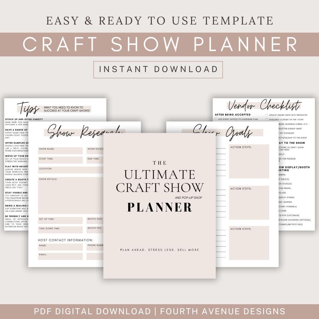 Craft Show Planner | Digital Download | Printable Craft Fair Planner ...