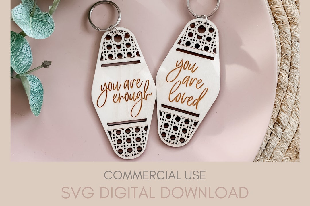 Inspirational Cane Motel Keychain SVG SVG Rattan Keychain Glowforge SVG ...